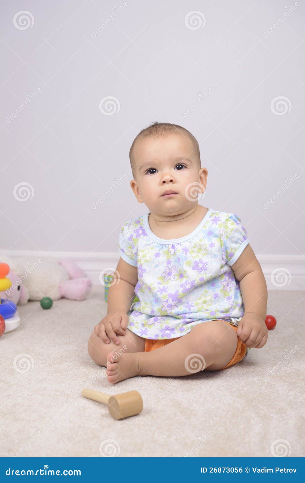 Cute baby girl playing stock photo. Image of angel, girl - 26873056