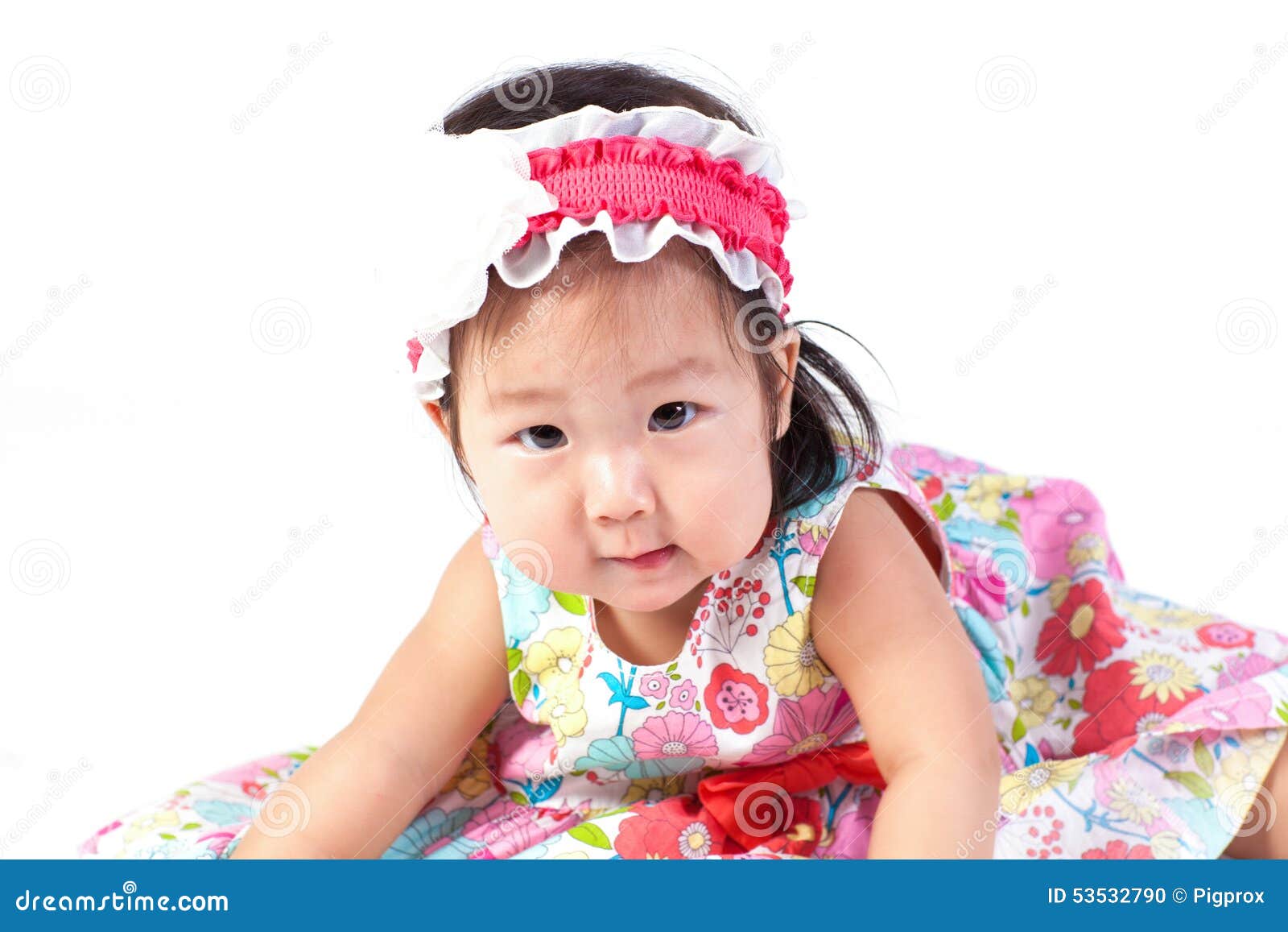 Cute Baby Girl Sitting in Studio Stock Photo - Image of healthy, cute ...