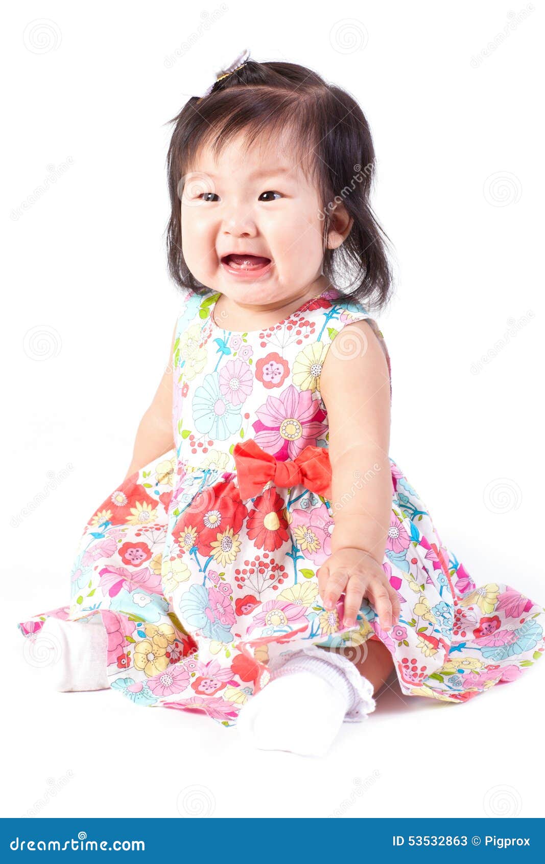 Cute Baby Girl Sitting in Studio Stock Image - Image of caucasian ...