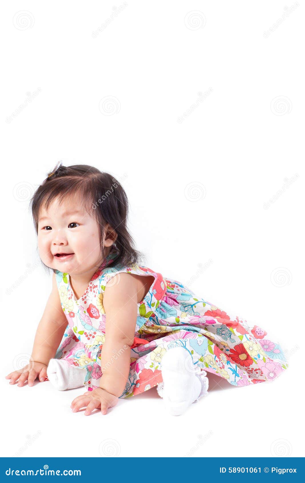 Cute Baby Girl Sitting in Studio Stock Image - Image of generation ...
