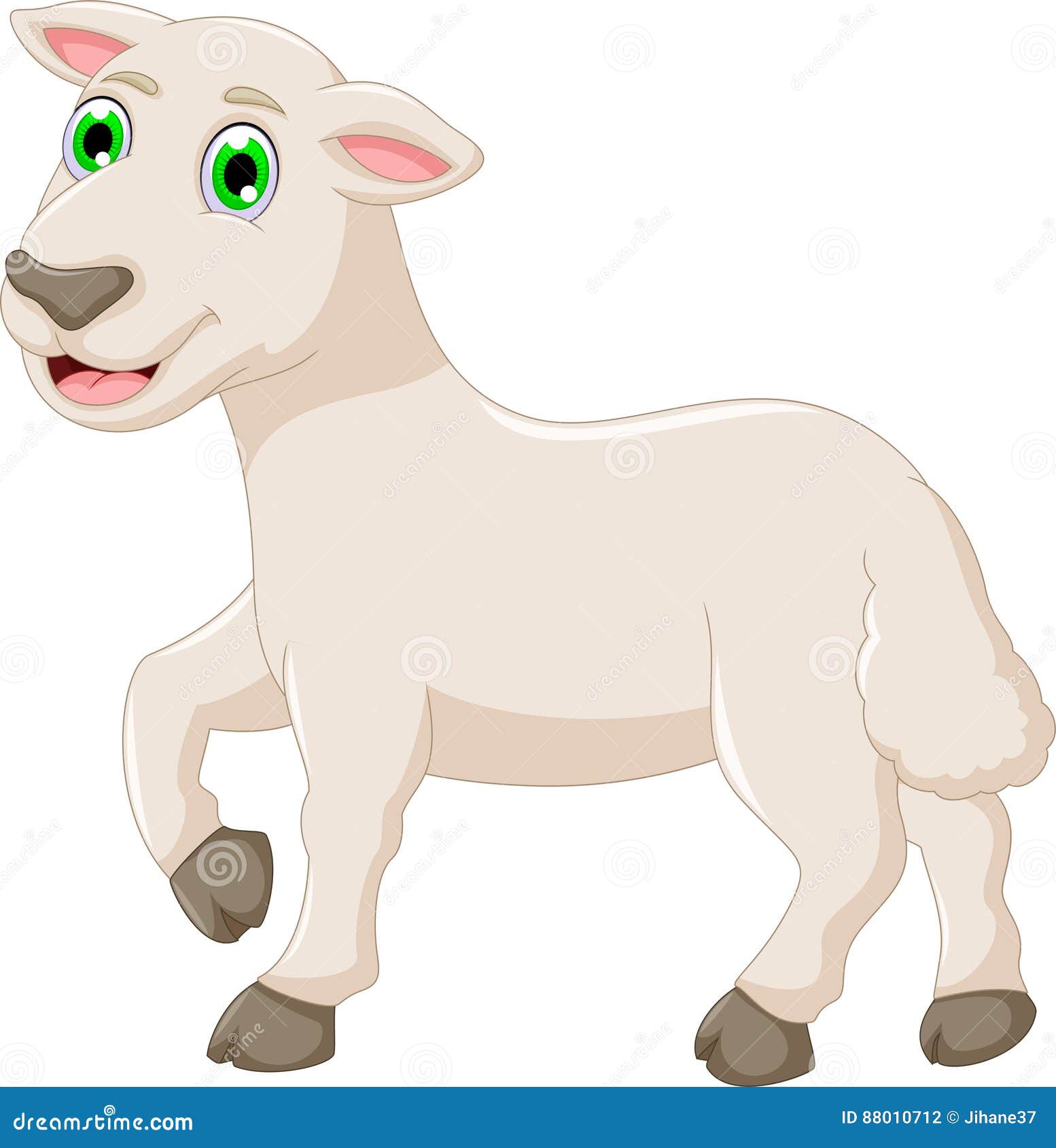 Cute Baby Goat Cartoon Posing Stock Illustration - Illustration of ...
