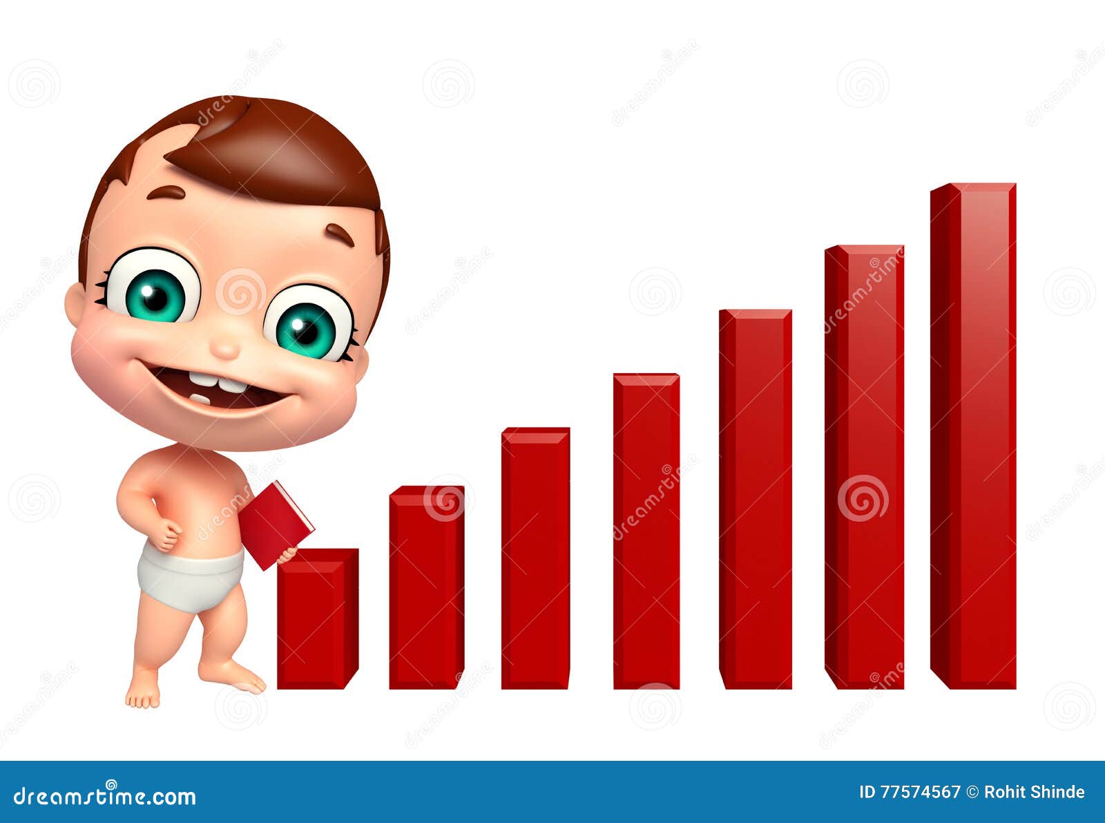 Cute baby with Graph stock illustration. Illustration of graph - 77574567