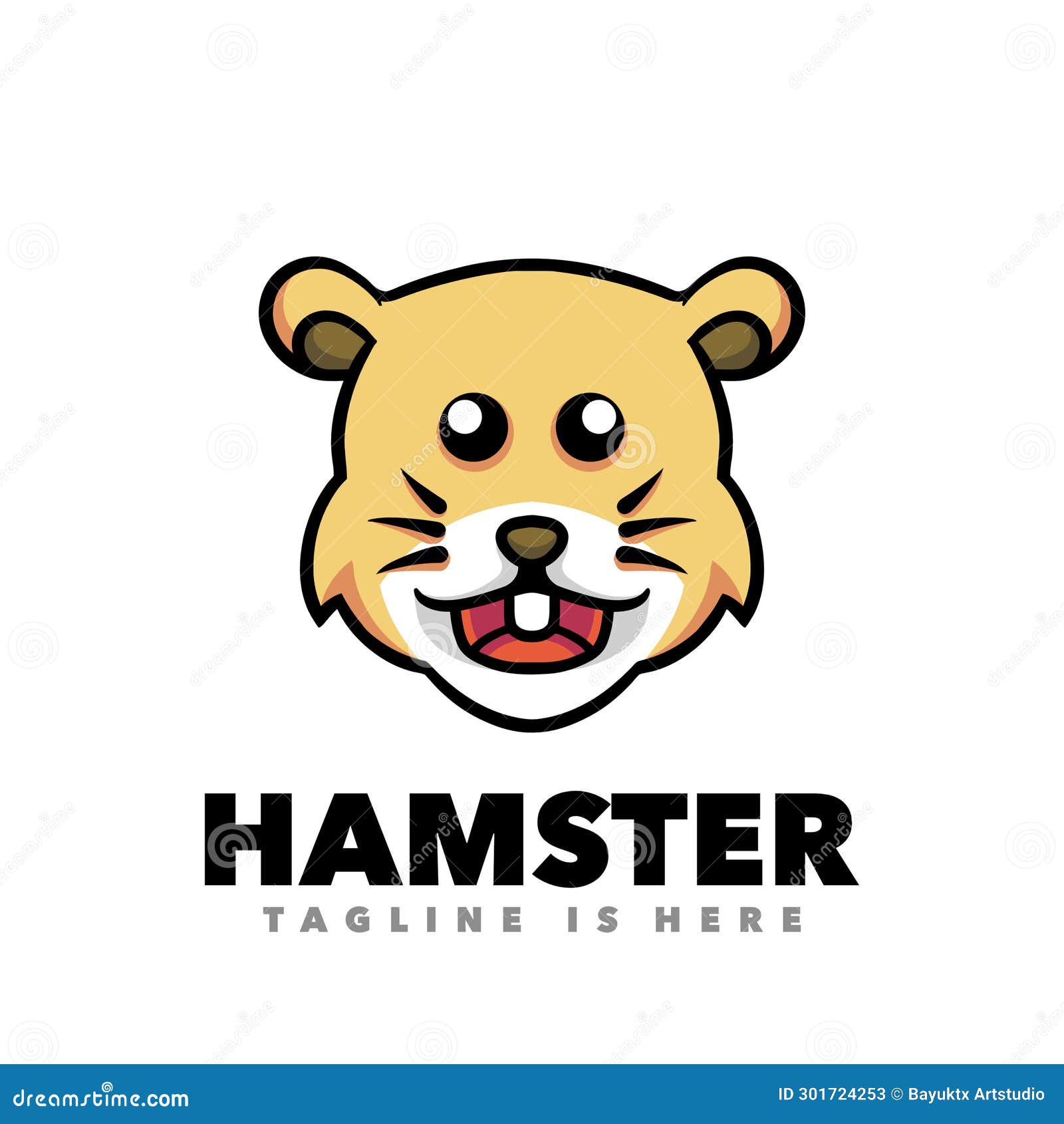 Cute Baby Hamster Mascot Logo Stock Vector - Illustration of diagram ...