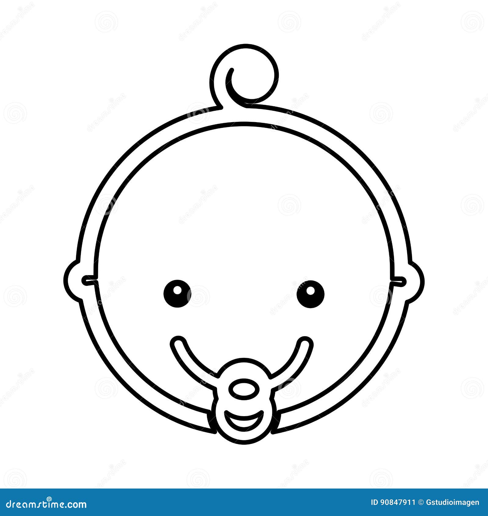 Cute baby head icon stock vector. Illustration of cute - 90847911