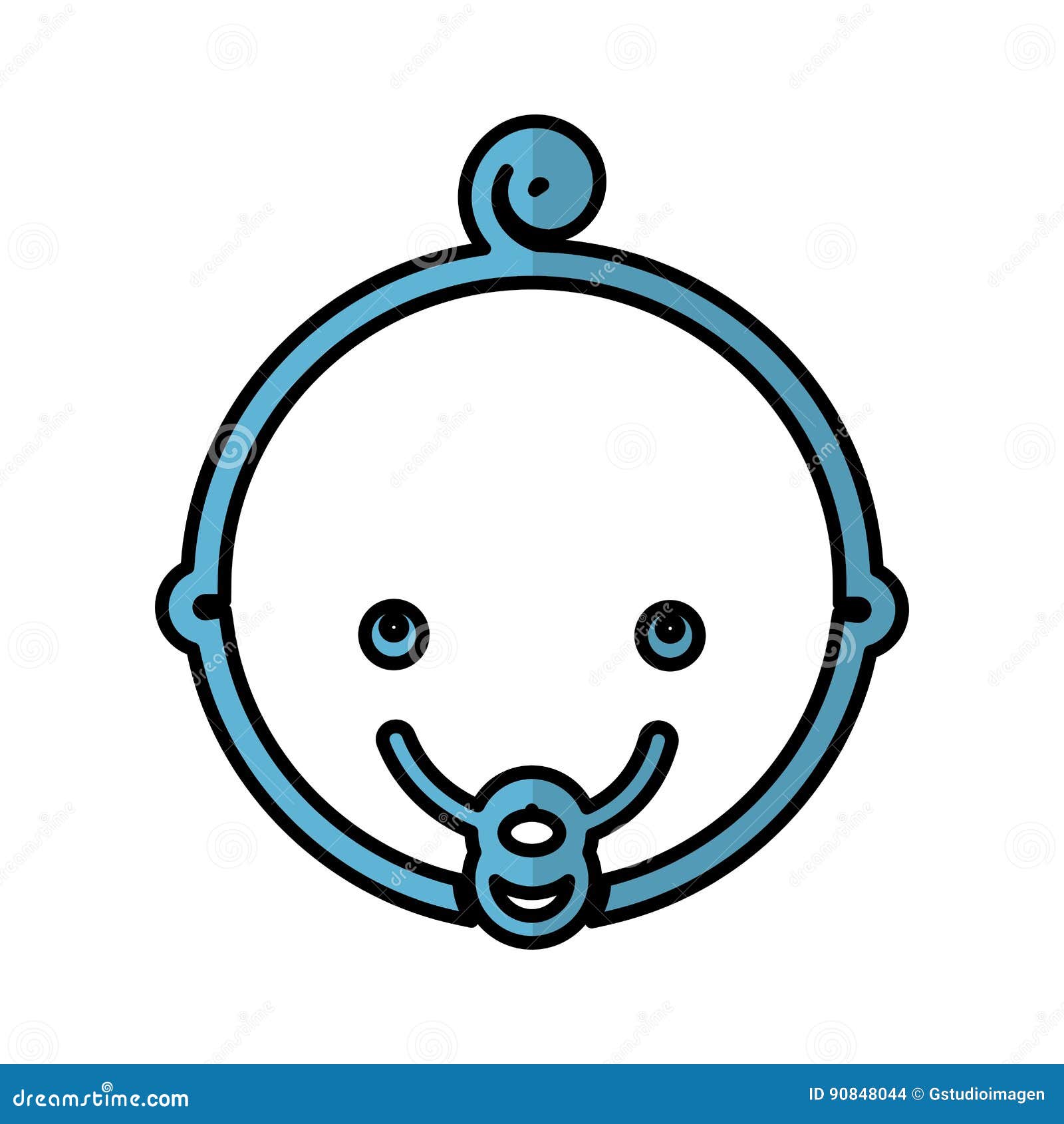 Cute baby head icon stock vector. Illustration of cheerful - 90848044
