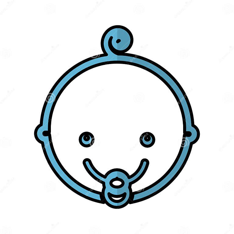 Cute baby head icon stock vector. Illustration of cheerful - 90848044