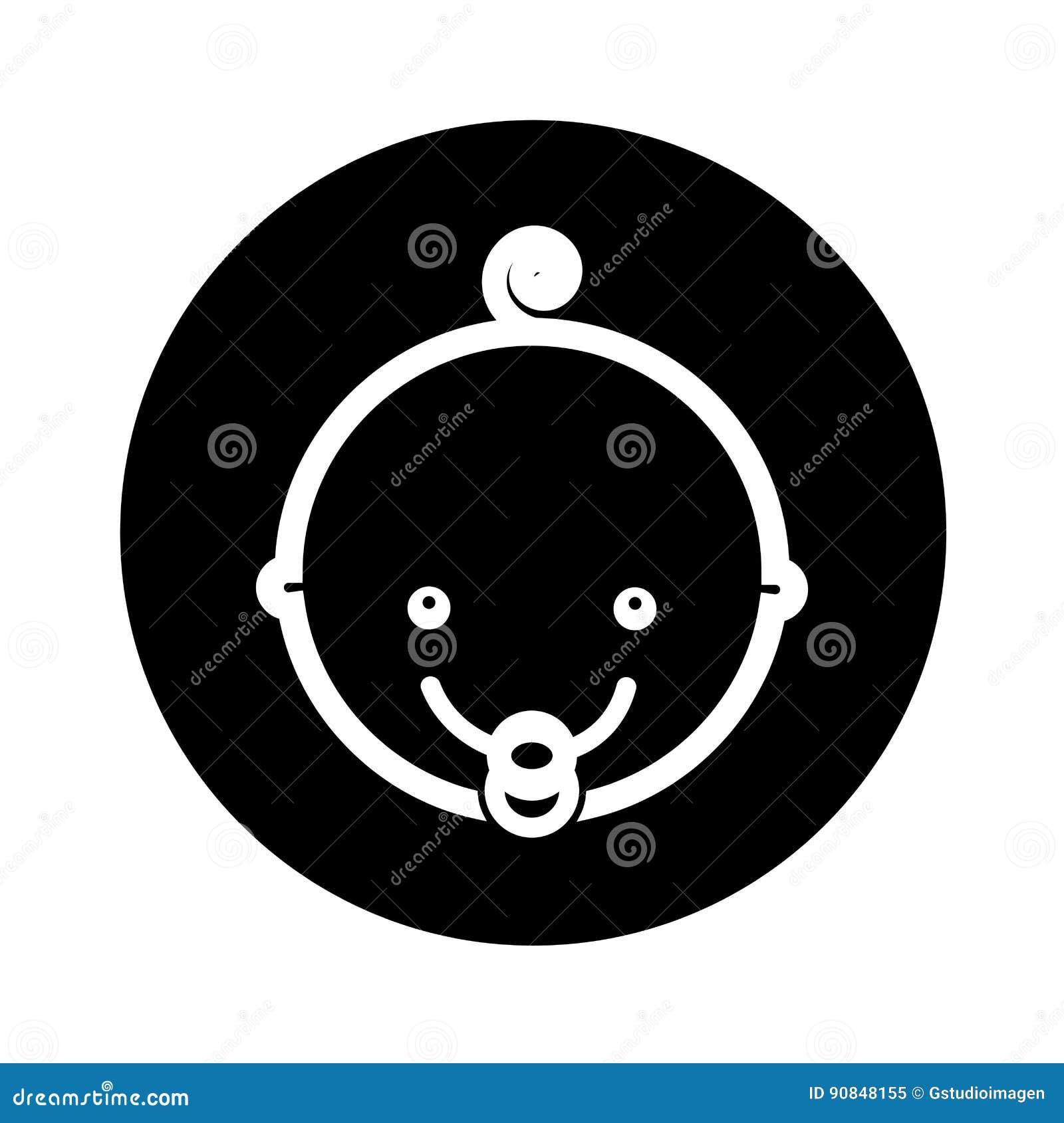 Cute baby head icon stock vector. Illustration of head - 90848155