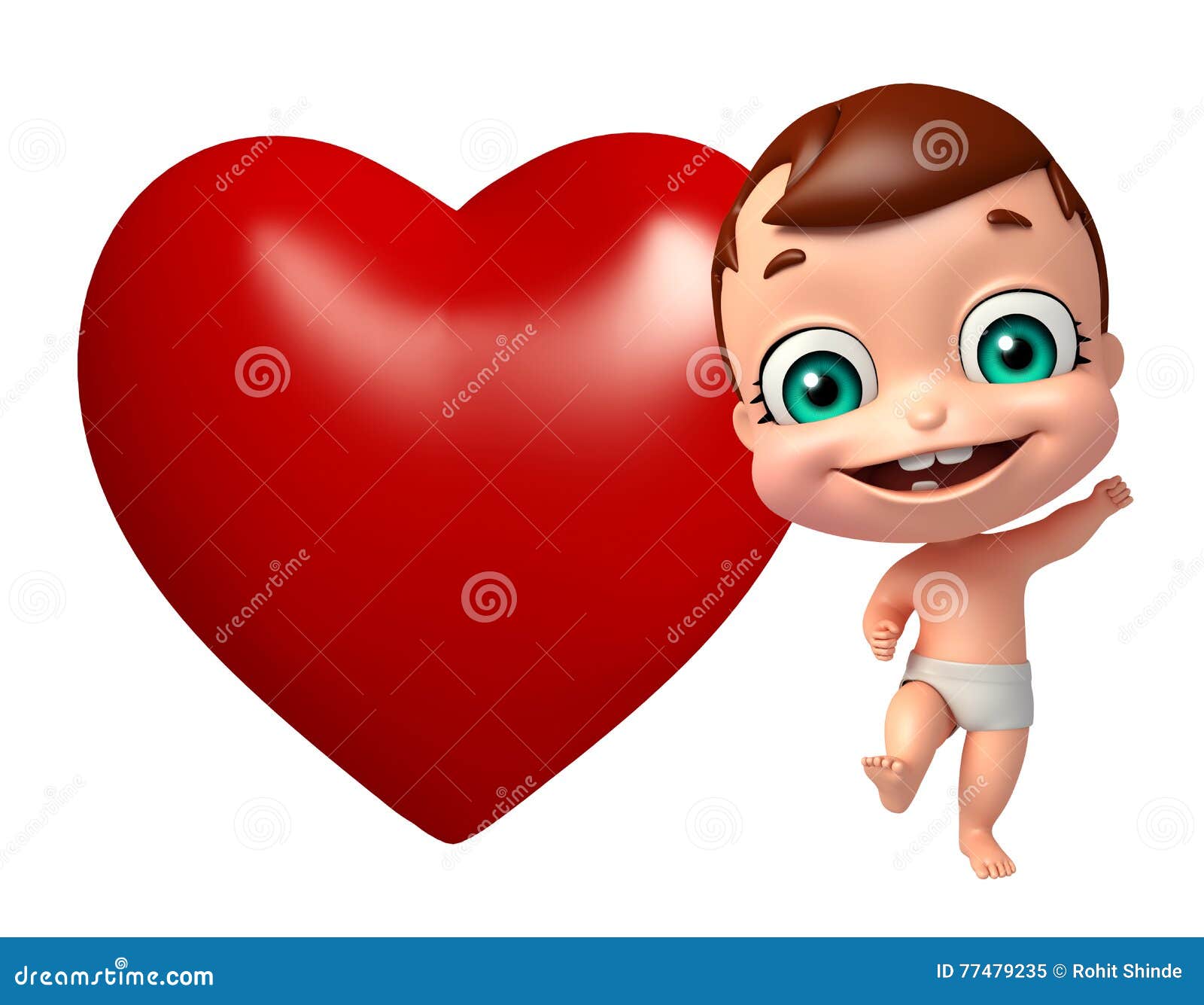 Cute baby with Heart stock illustration. Illustration of grade - 77479235