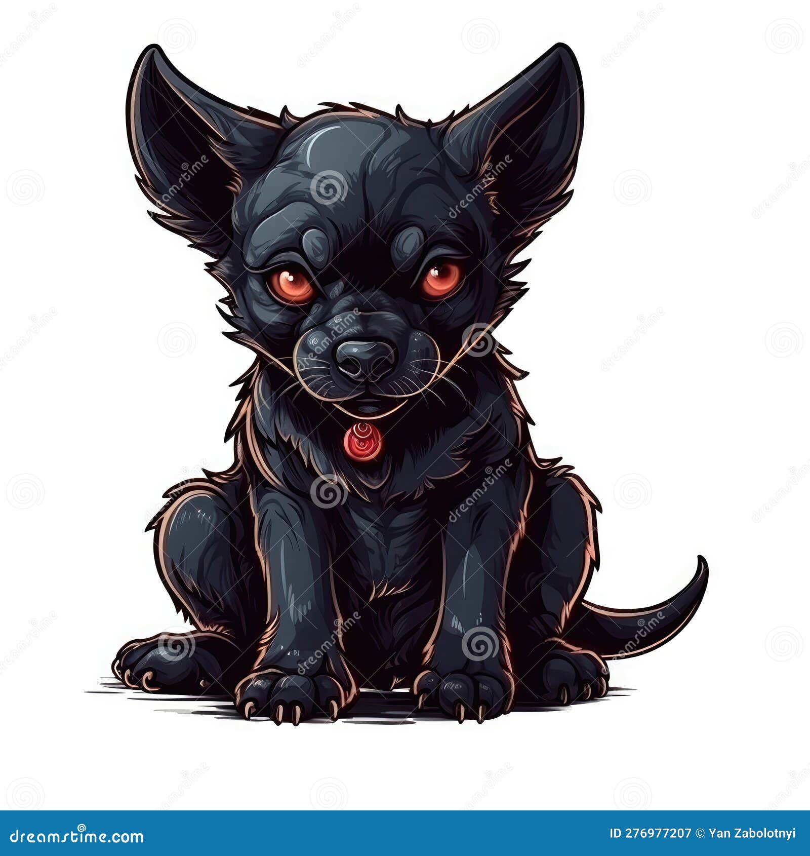 Cute Baby Hellhound on White Background Logo Digital Art. Generative AI ...