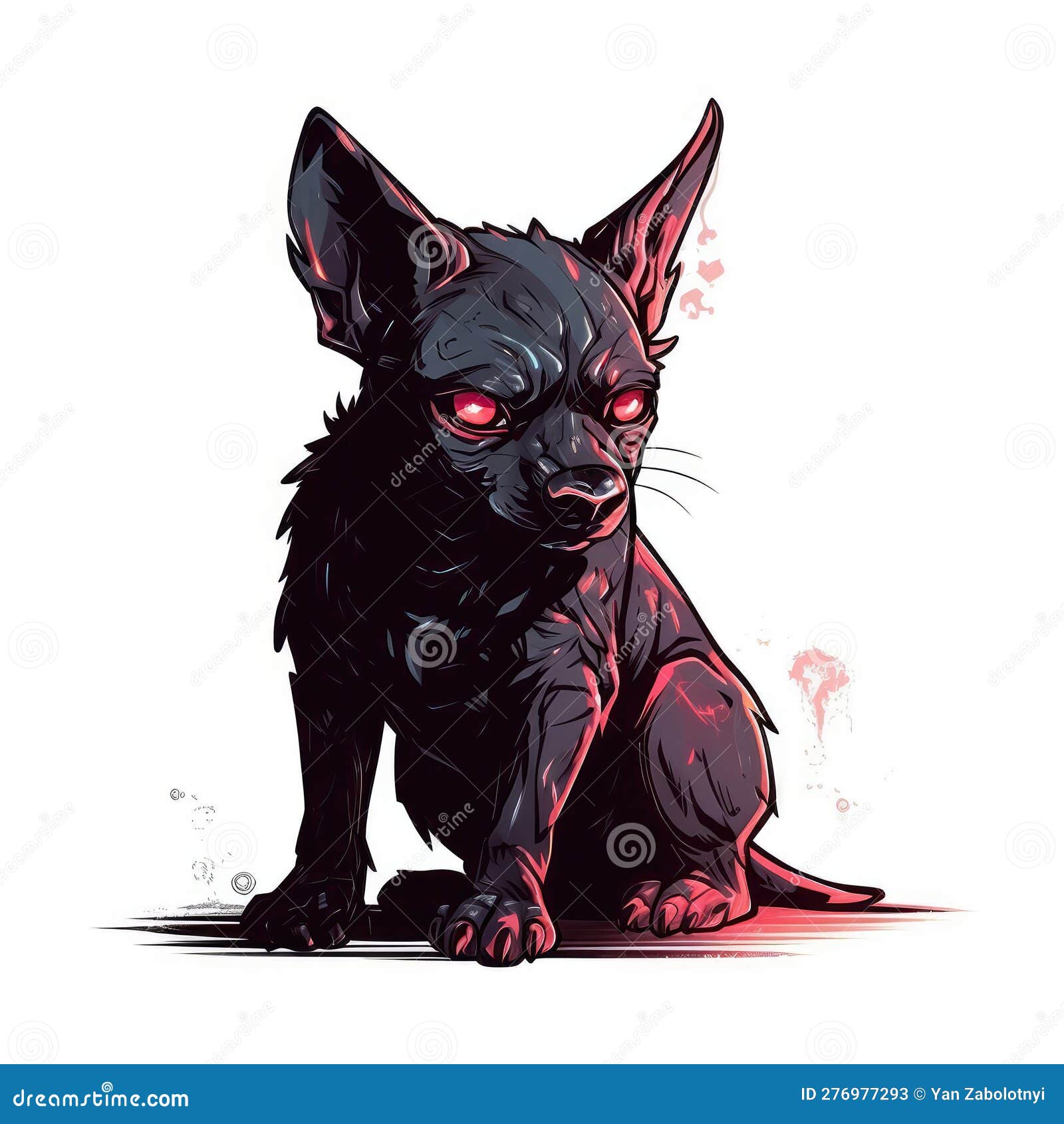 Cute Baby Hellhound on White Background Logo Digital Art. Generative AI ...