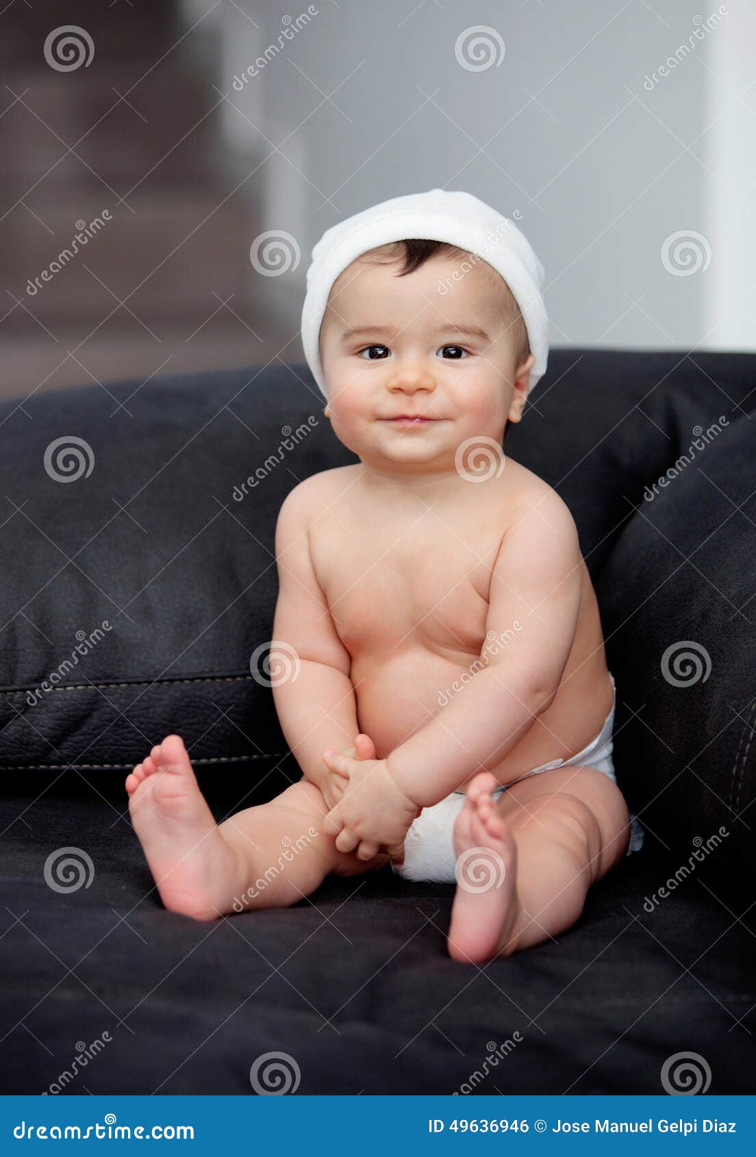 Cute baby at home stock photo. Image of living, adorable - 49636946