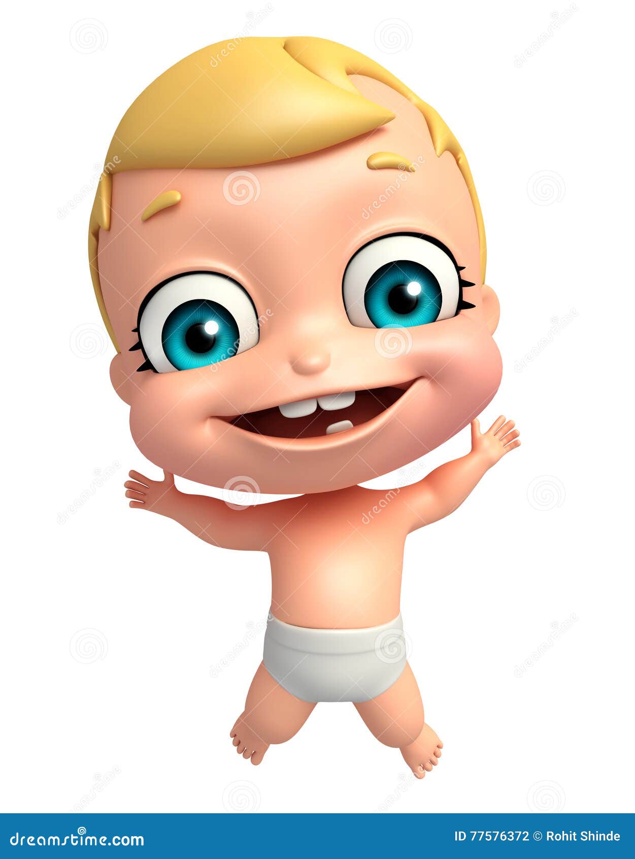 Cute Baby with Jumping Pose Stock Illustration - Illustration of grade ...