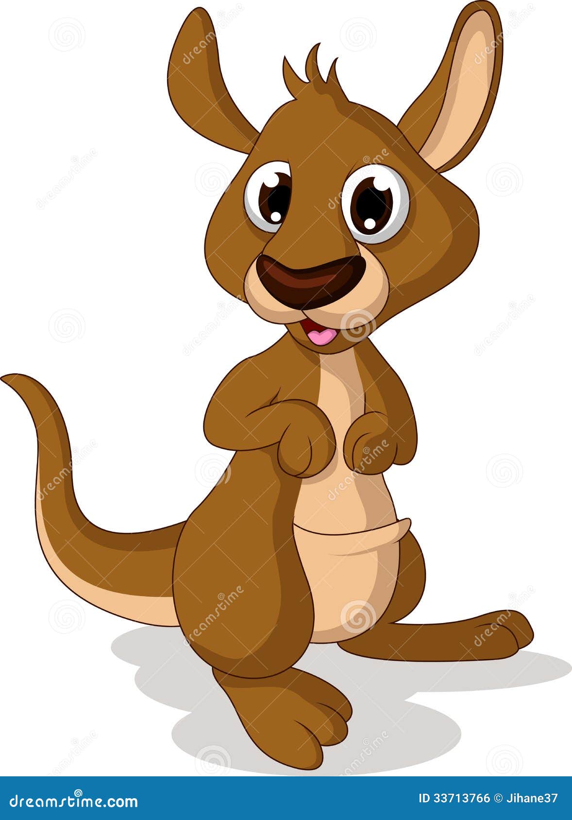 Cute baby kangaroo smiling stock illustration. Illustration of painting ...