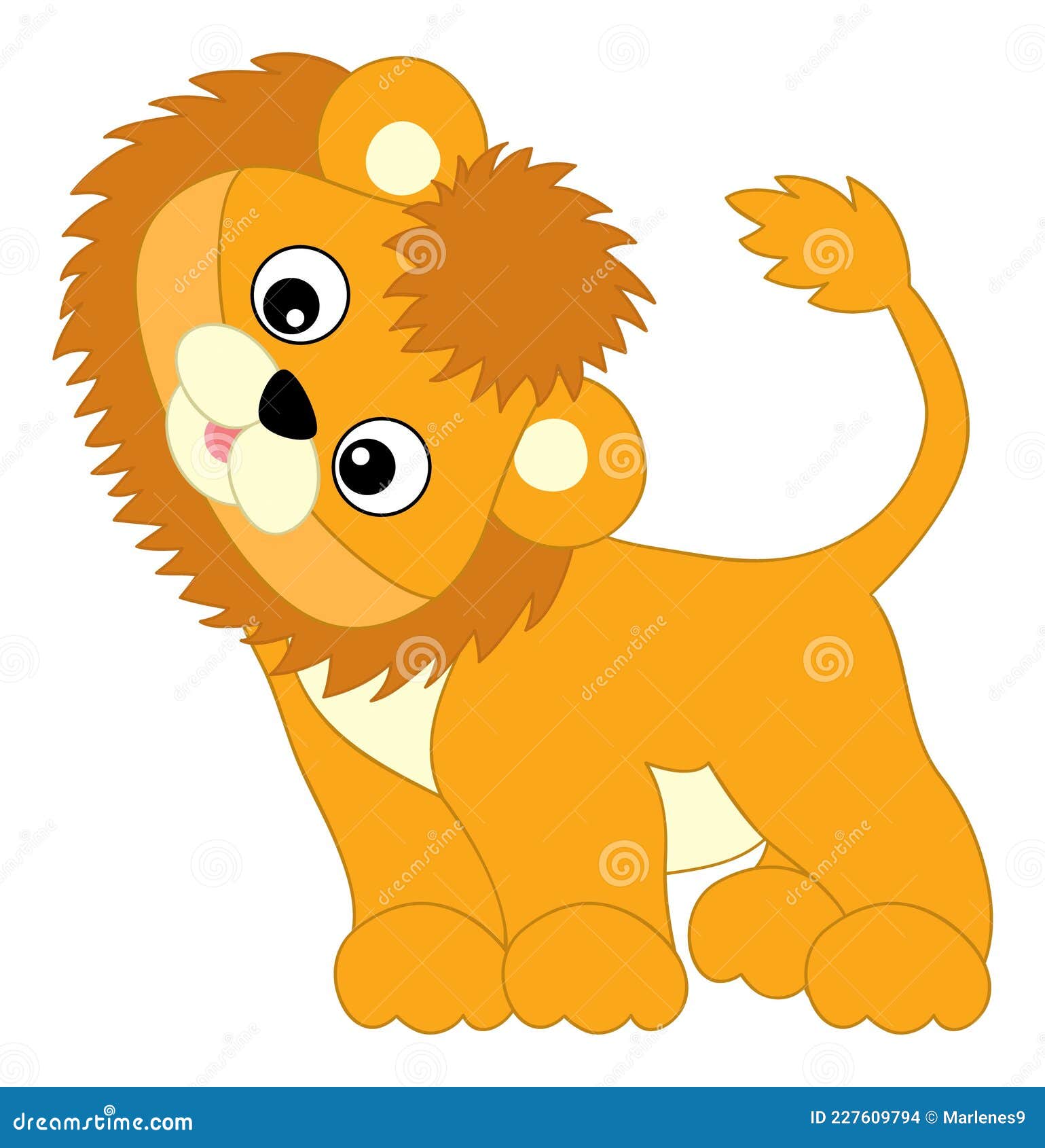 Cute Baby Lion Standing. Vector Lion Cub Stock Vector - Illustration of ...