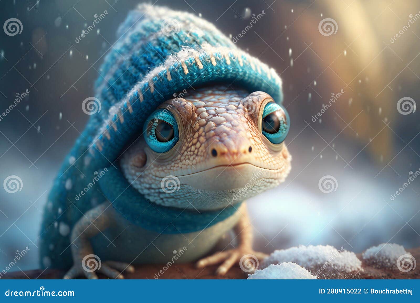 Cute Baby Lizard Wearing a Hat Stock Illustration - Illustration of natural, lizard: 280915022