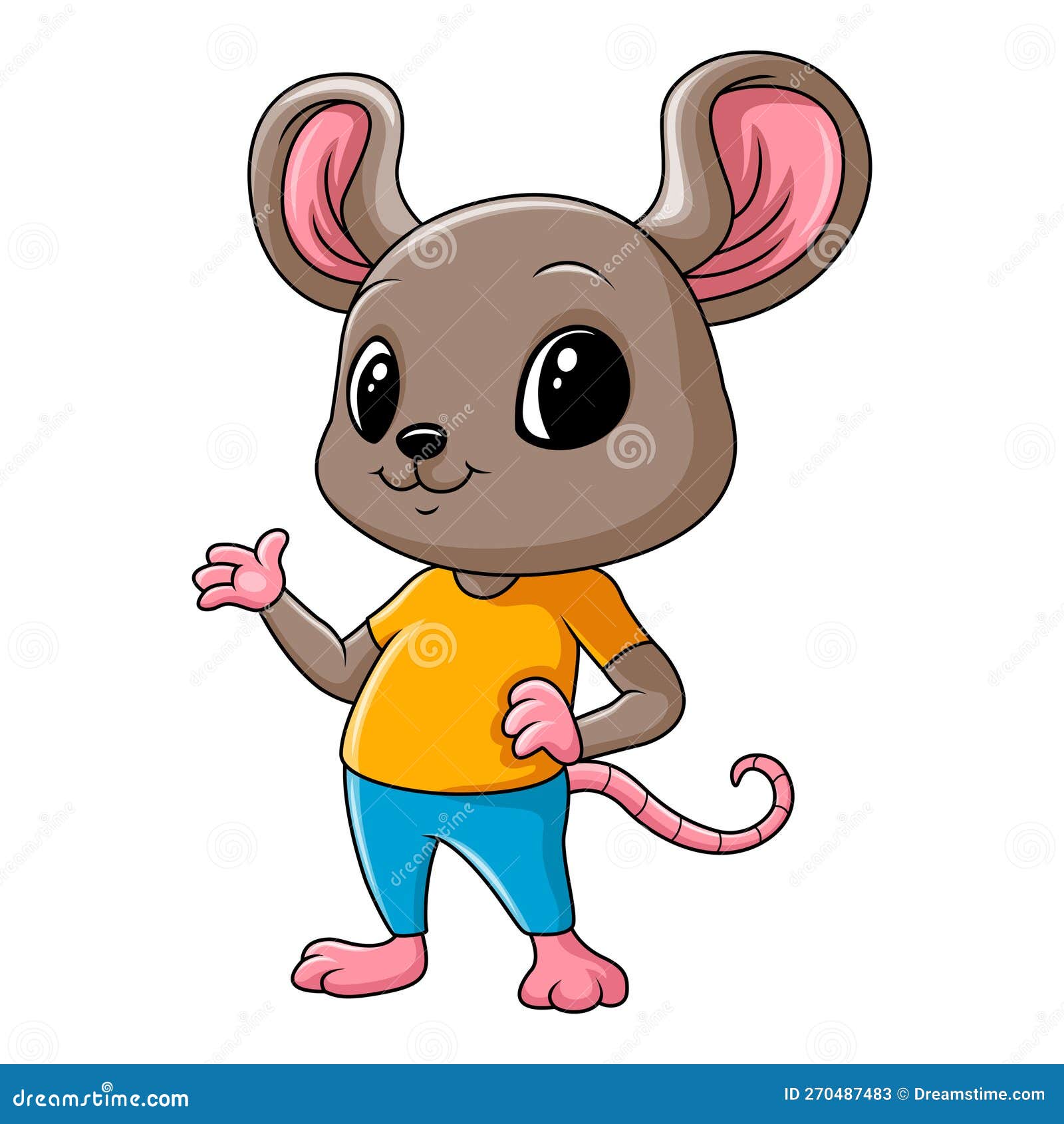 Cute Baby Mouse Waving Hand Stock Vector - Illustration of avatar ...