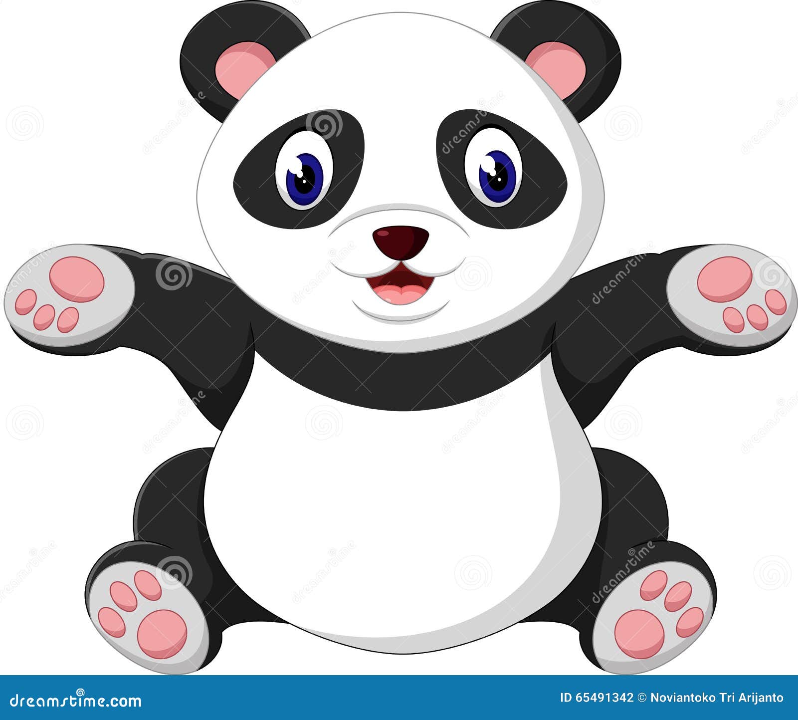 Cute baby panda cartoon stock illustration. Illustration of smile ...