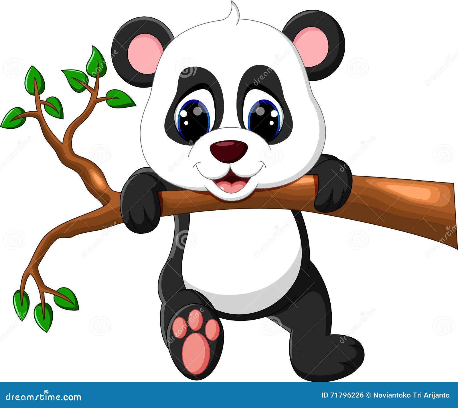 Cute baby panda cartoon stock vector. Illustration of happy - 71796226