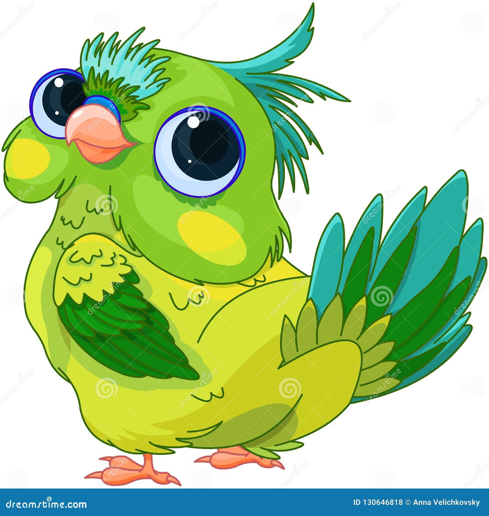 Cute Baby Parrot stock vector. Illustration of animal - 130646818