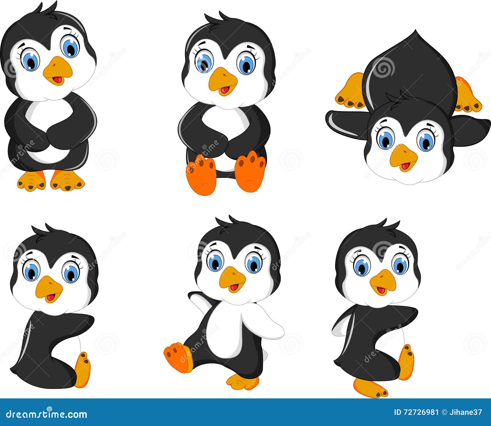 Cute Baby Penguin Cartoon Set Character Stock Illustration ... Cute Baby Penguin Cartoon Set Character Stock Illustration ...