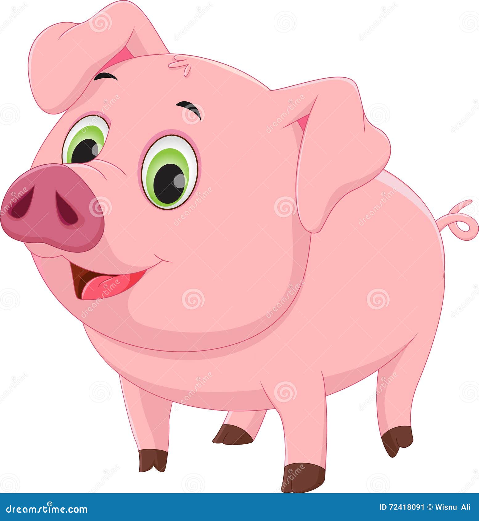 Cute baby pig cartoon stock vector. Illustration of pink - 72418091