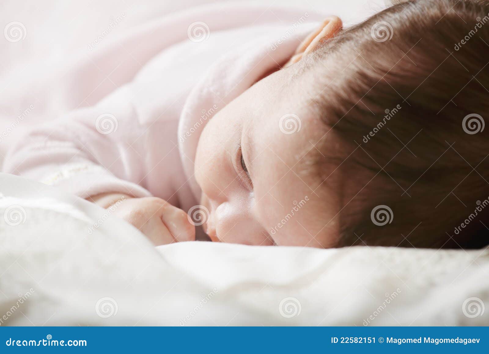 Cute baby in pink stock image. Image of closeup, cute - 22582151