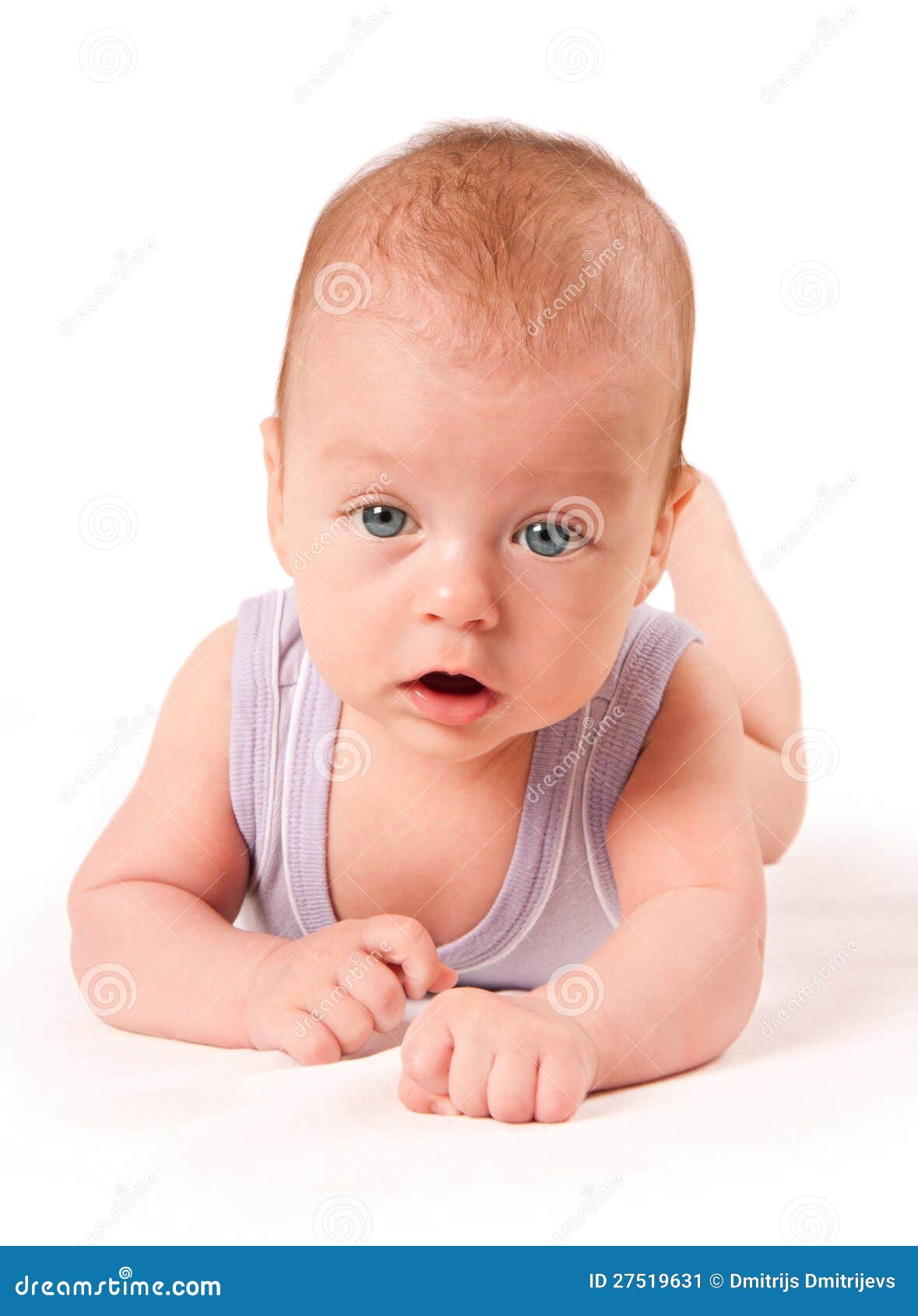 Cute Baby Portrait Isolated on White Background Stock Image - Image of ...