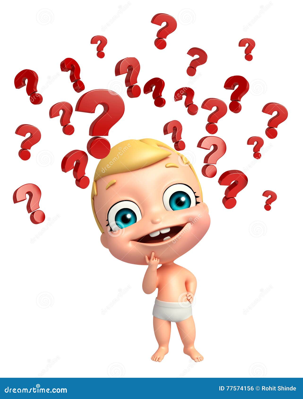 Cute Baby with Question Mark Sign Stock Illustration - Illustration of ...