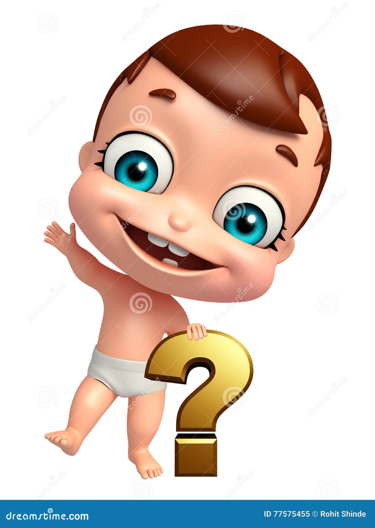 Cute Baby with with Question Mark Sign Stock Illustration ...