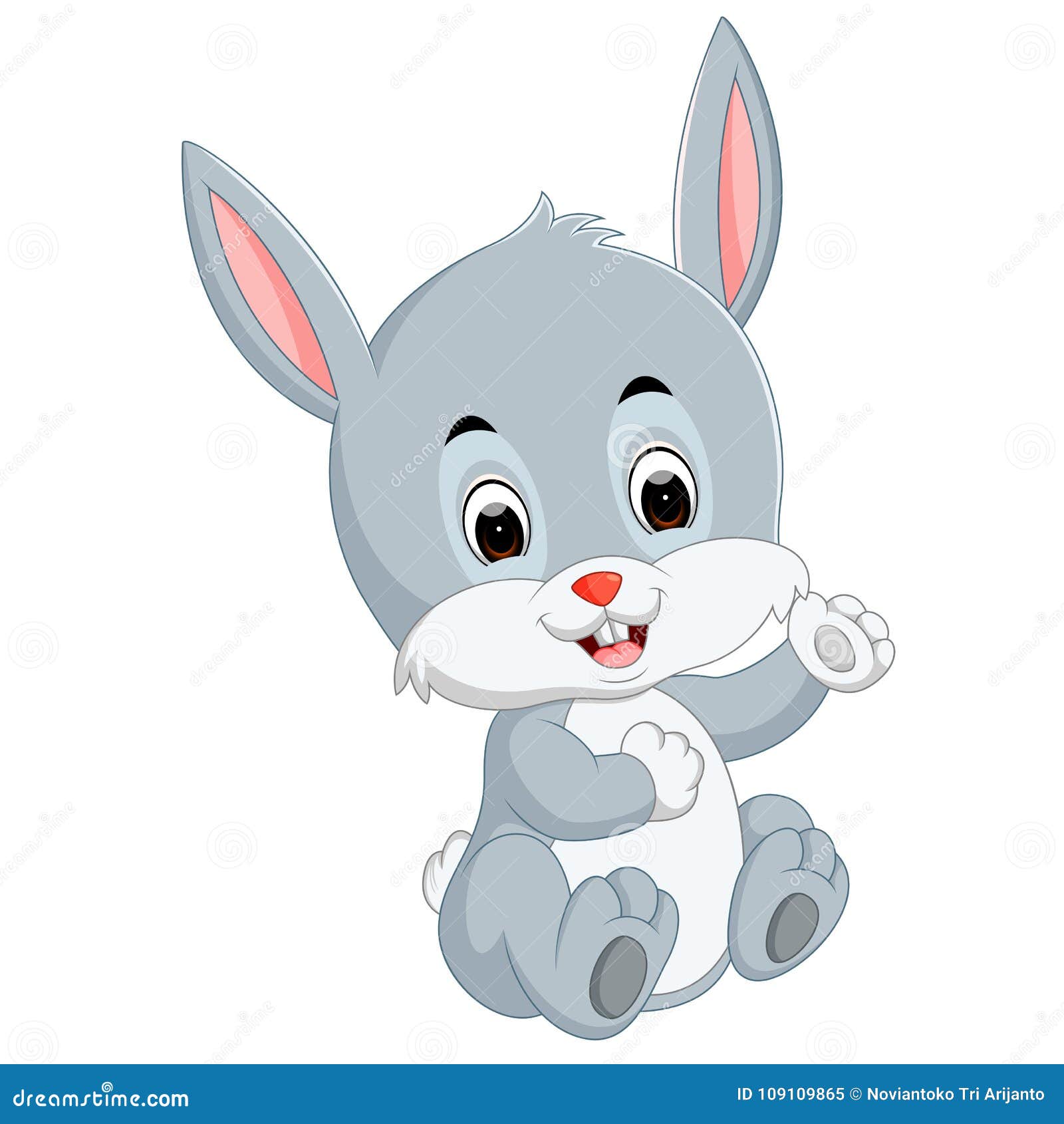 Cute baby rabbit cartoon stock vector. Illustration of comic - 109109865
