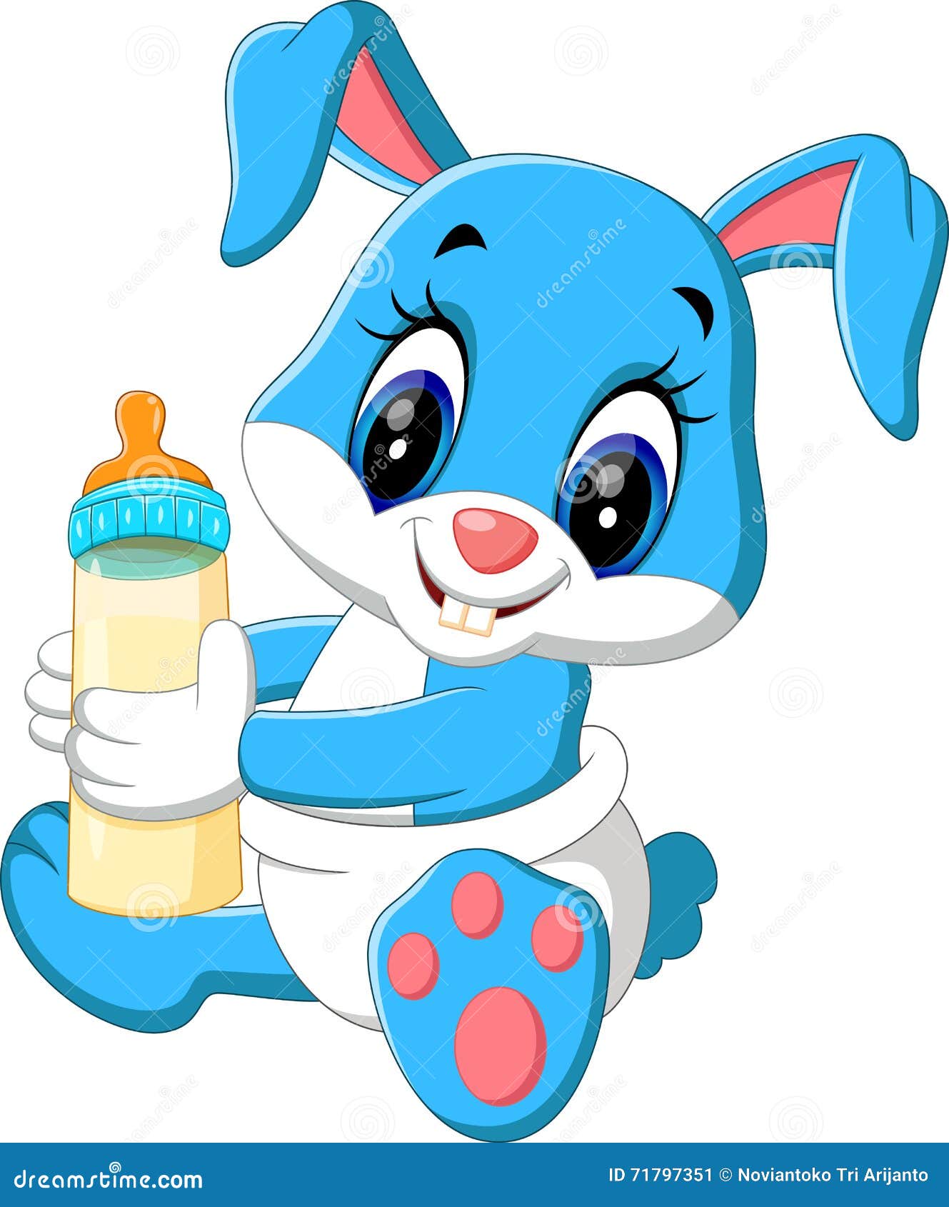 Cute baby rabbit cartoon stock vector. Illustration of milk - 71797351