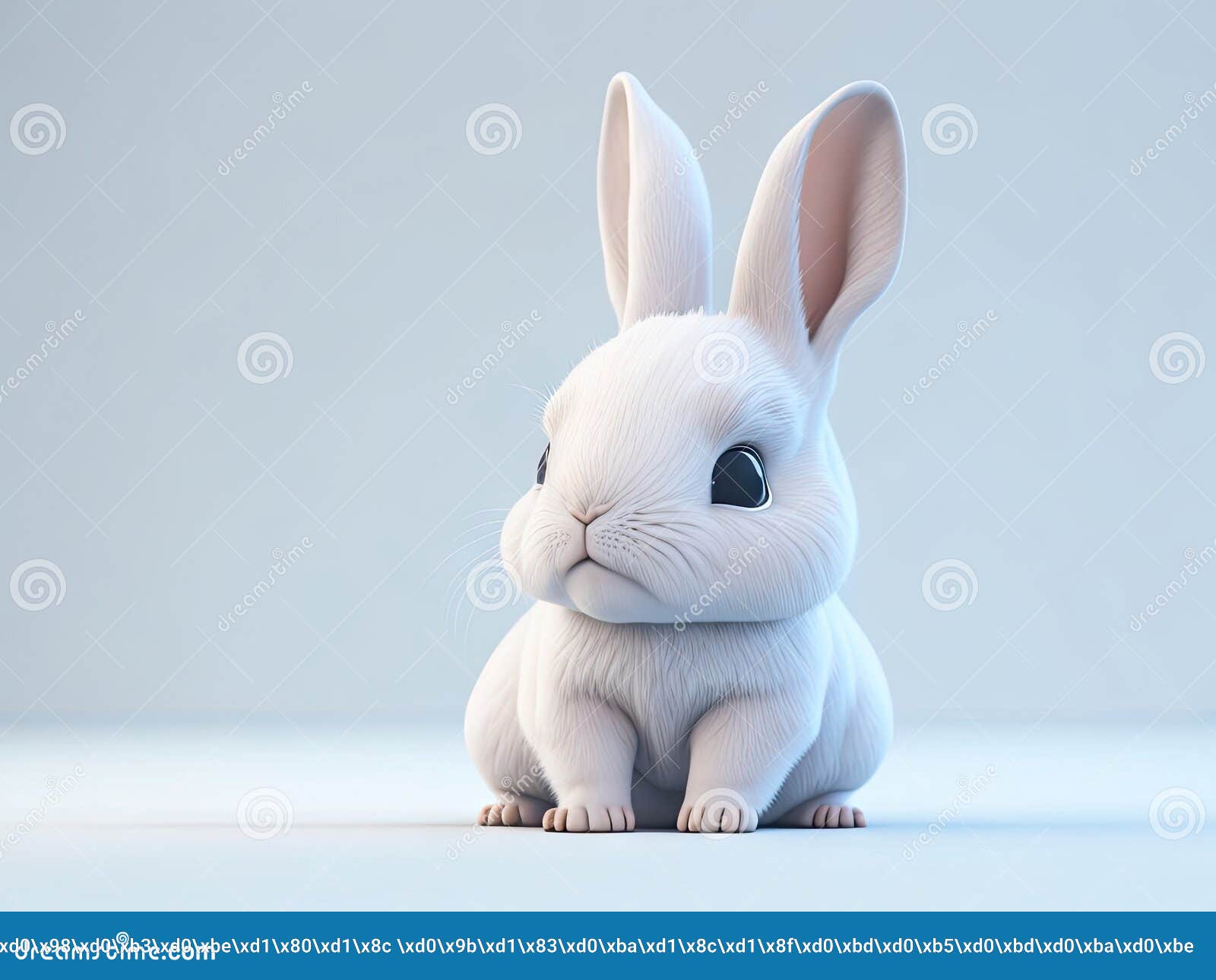 Cute Baby Rabbit Illustration 3d Style on White Background. Ai ...