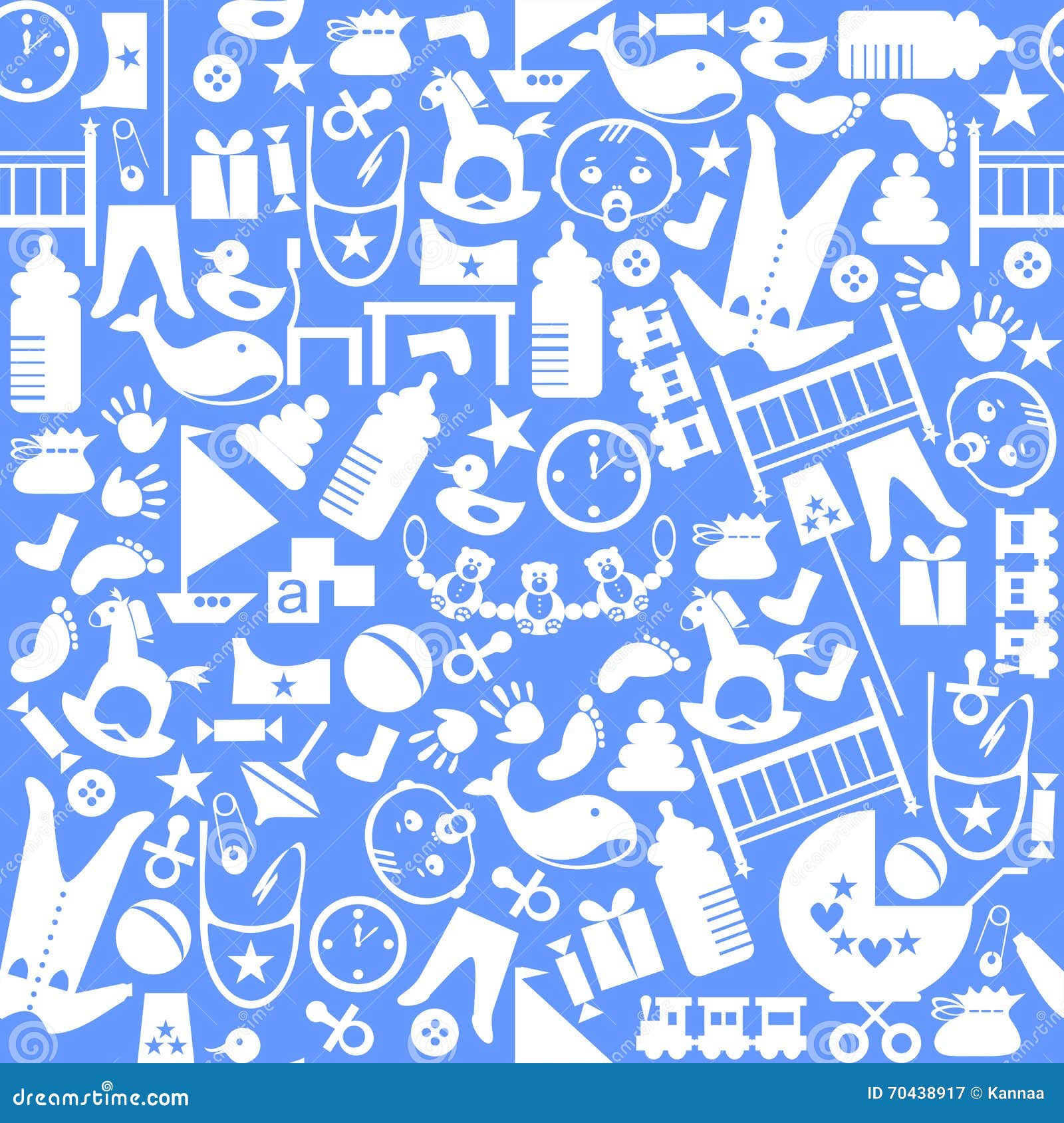 Cute Baby Seamless Pattern. Endless Texture Stock Illustration ...