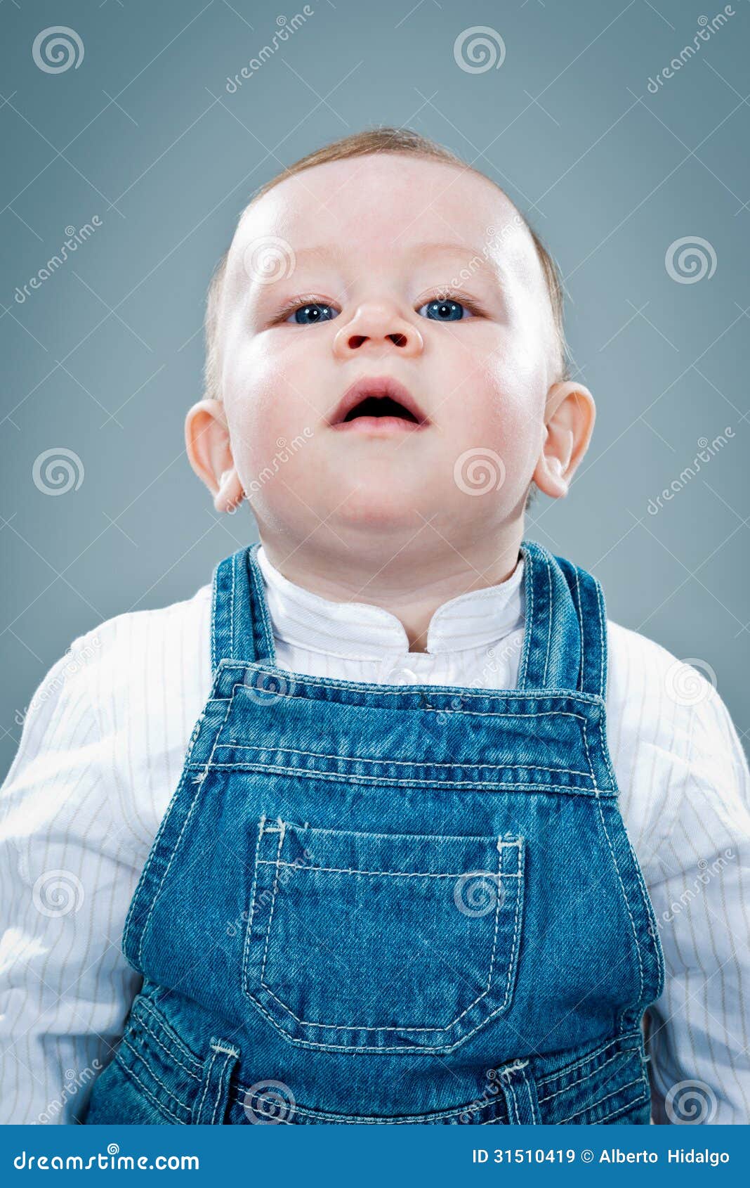 Cute Baby with Serious Expression Stock Image - Image of healthy ...