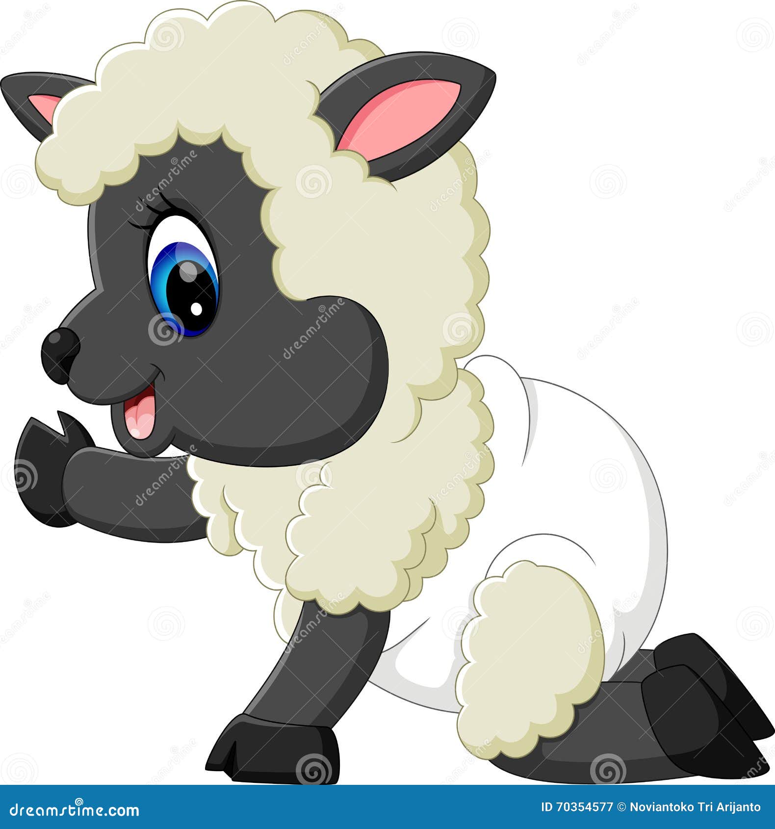 Cute baby sheep cartoon stock vector. Illustration of card - 70354577