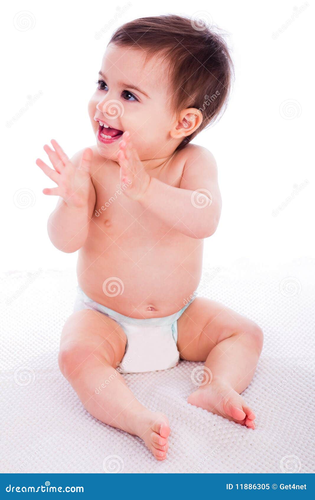 Cute Baby Sitting and Enjoying Stock Image - Image of infant, beautiful ...