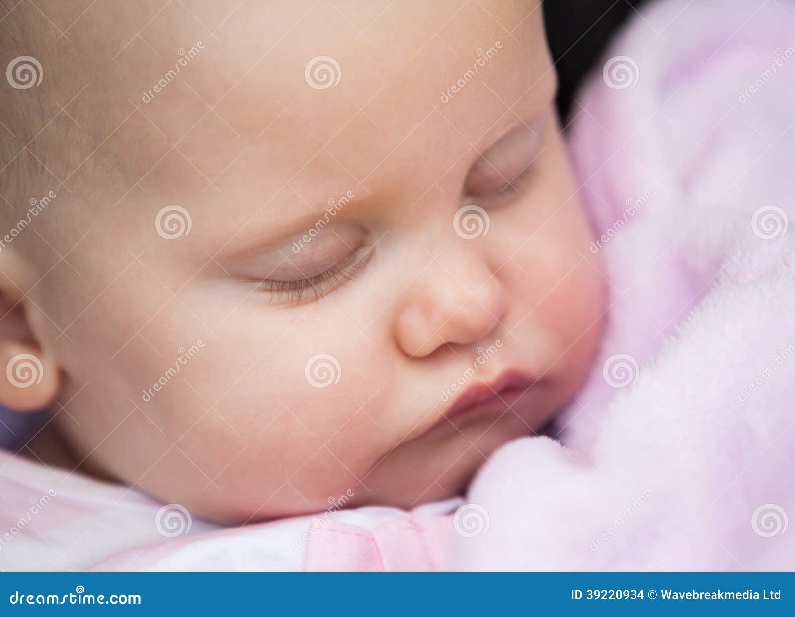 Cute Baby Sleeping with Eyes Closed Stock Photo - Image of indoors ...
