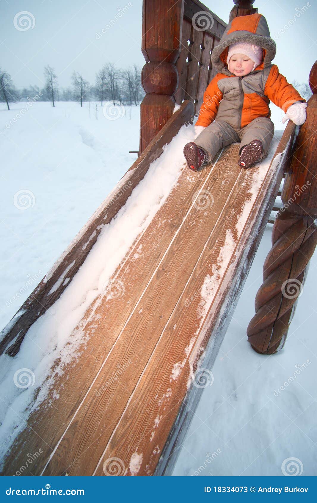 Cute Baby Sliding Down the Slides for Children Stock Image - Image of ...