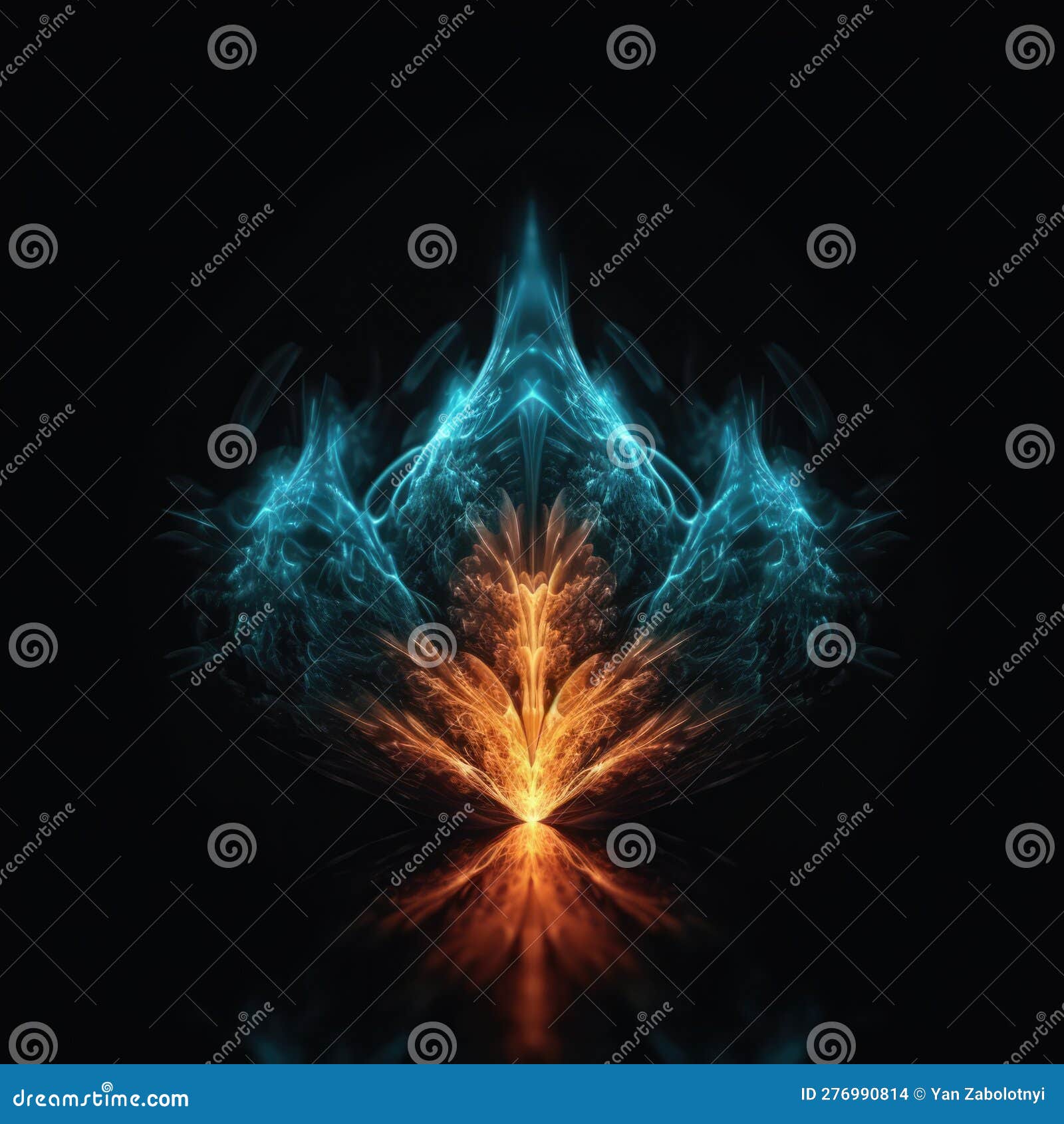 Cute Baby Specter Shape in Fire on Black Background. Generative AI ...