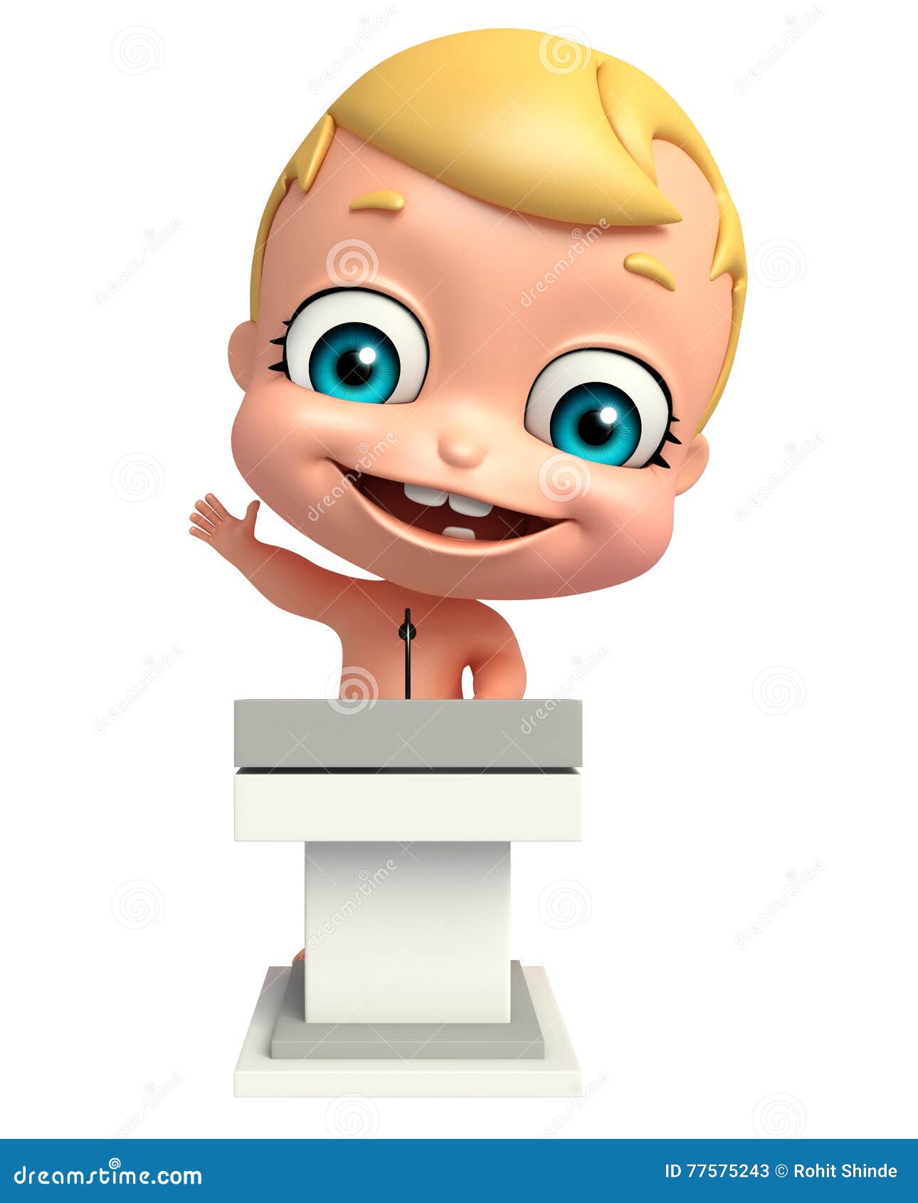 Cute Baby with Speech Table Stock Illustration - Illustration of ...