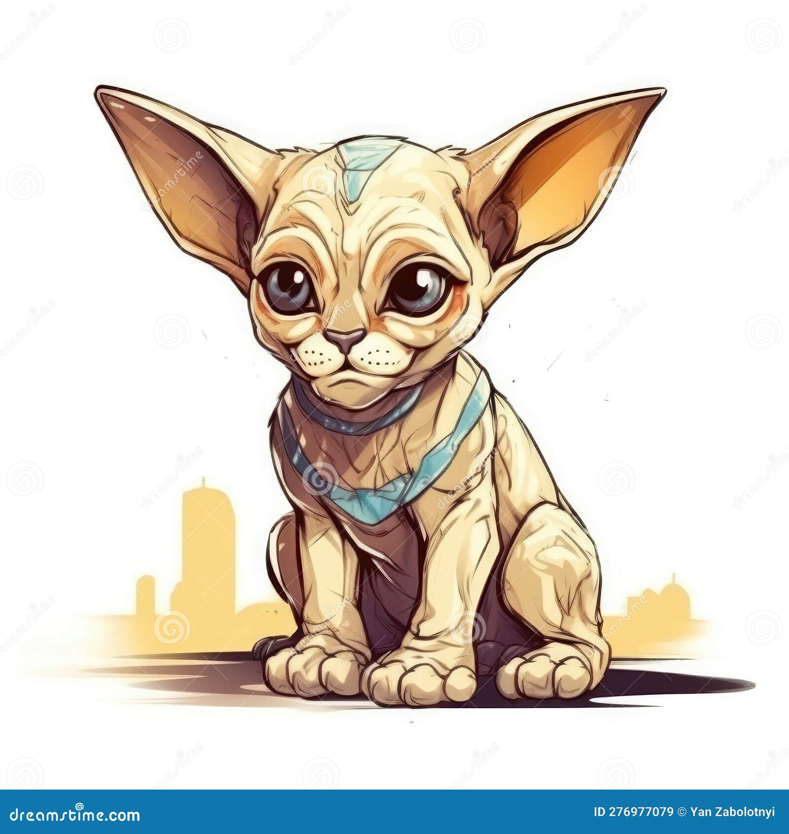 Cute Baby Sphinx on White Background Logo Digital Art. Generative AI ...