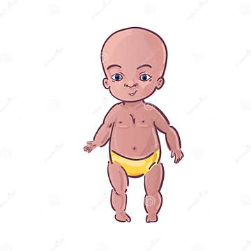 Cute baby standing, stock vector. Illustration of person - 86595120