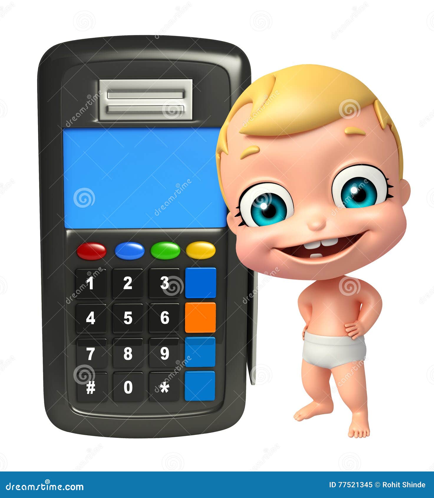 Cute Baby with Swap Machine Stock Illustration - Illustration of happy ...