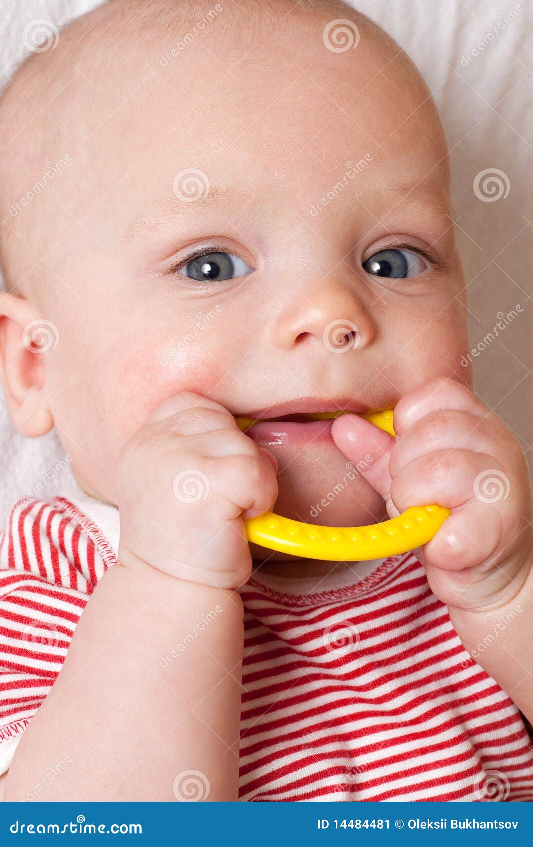Cute Baby with a Teething Ring Stock Image - Image of ring, teethe ...