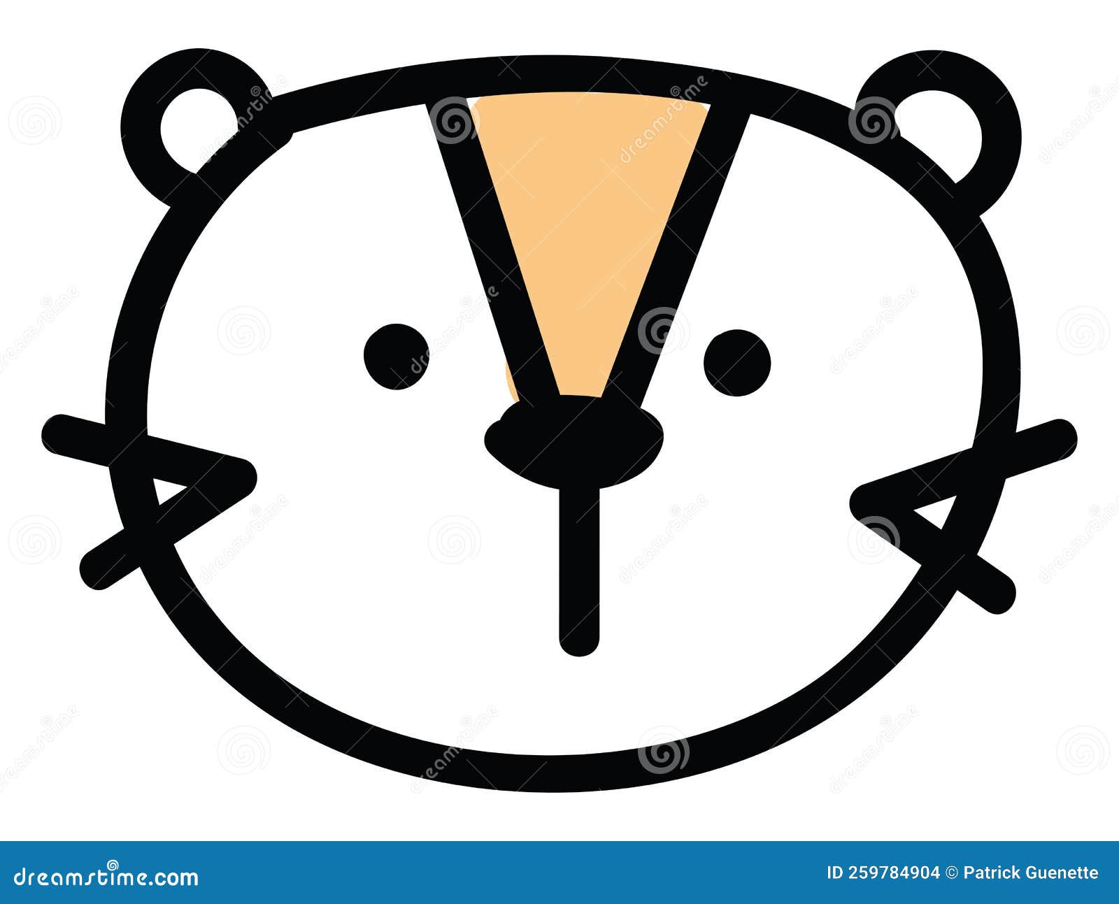 Cute baby tiger head, icon stock vector. Illustration of wild - 259784904