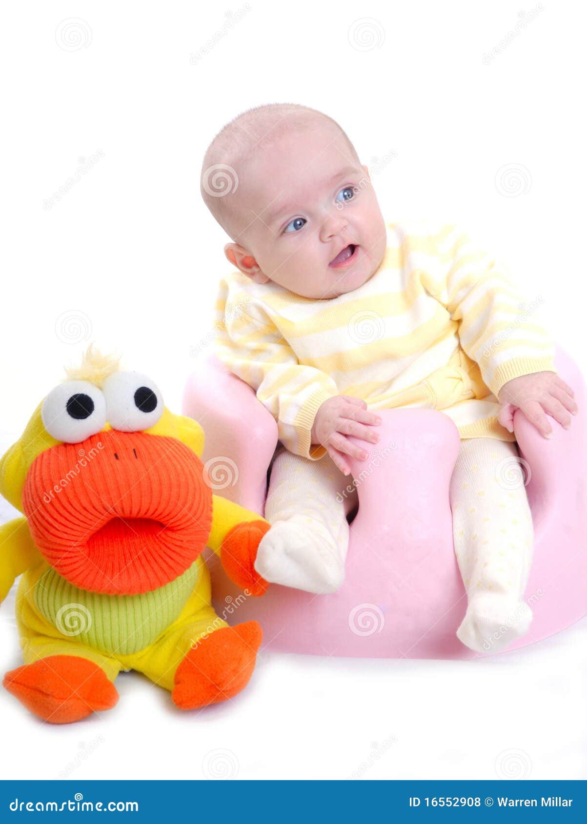 Cute Baby with Toy Isolated Stock Photo - Image of childhood, infant ...