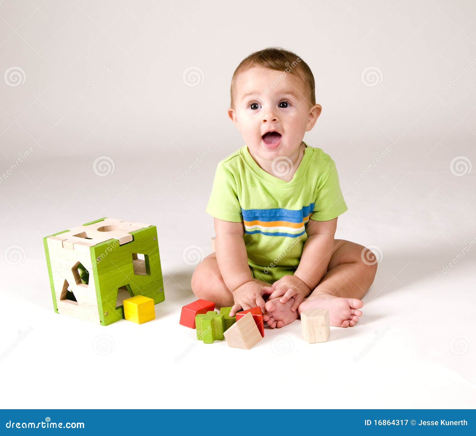 Cute Baby with Toys stock image. Image of girl, blocks - 16864317