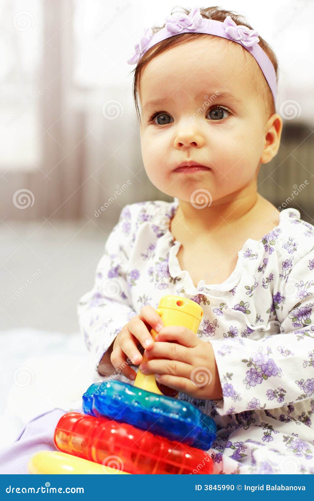 Cute baby with toys stock photo. Image of toddler, sincere - 3845990