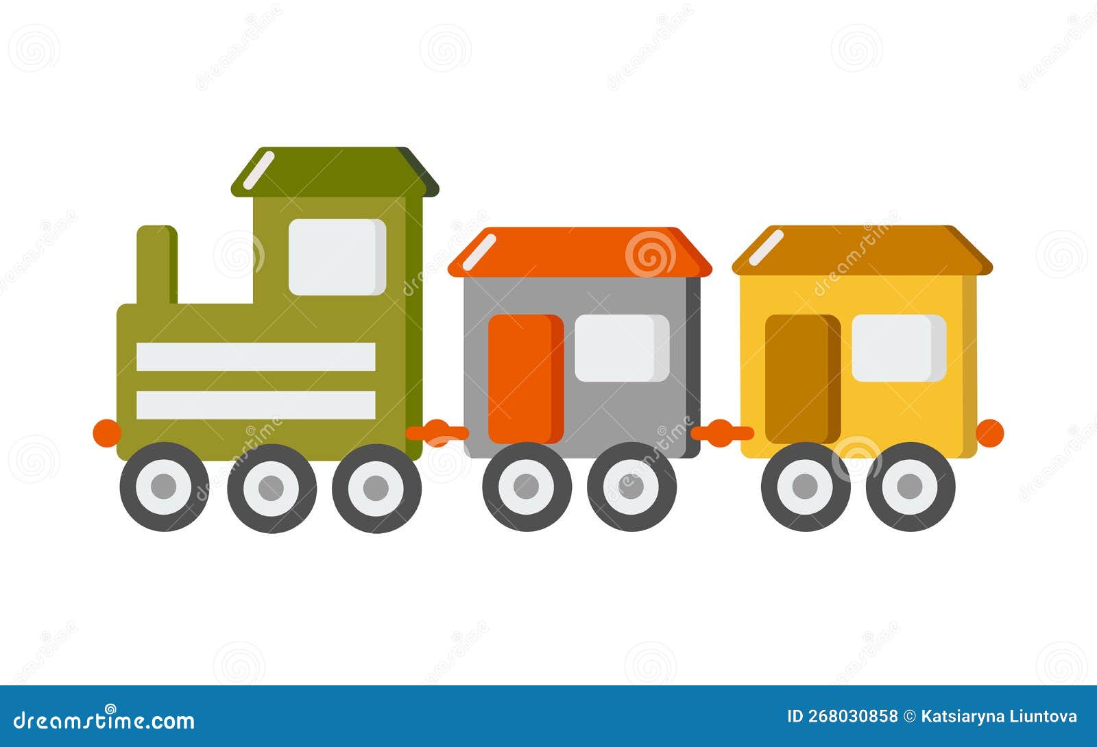 Cute Baby Train Vector Flat Illustration Stock Vector - Illustration of ...