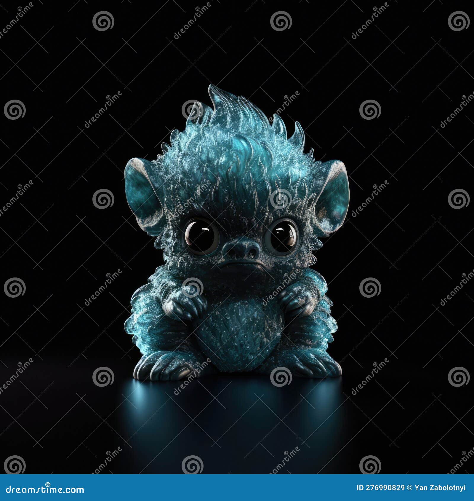 Cute Baby Troll Shape in Fire on Black Background. Generative AI Stock ...